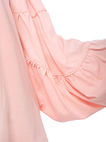 Anna-Kaci Womens Long Lantern Sleeve Soft Loose Baggy Tops T-Shirt Pullover, Rose, Small