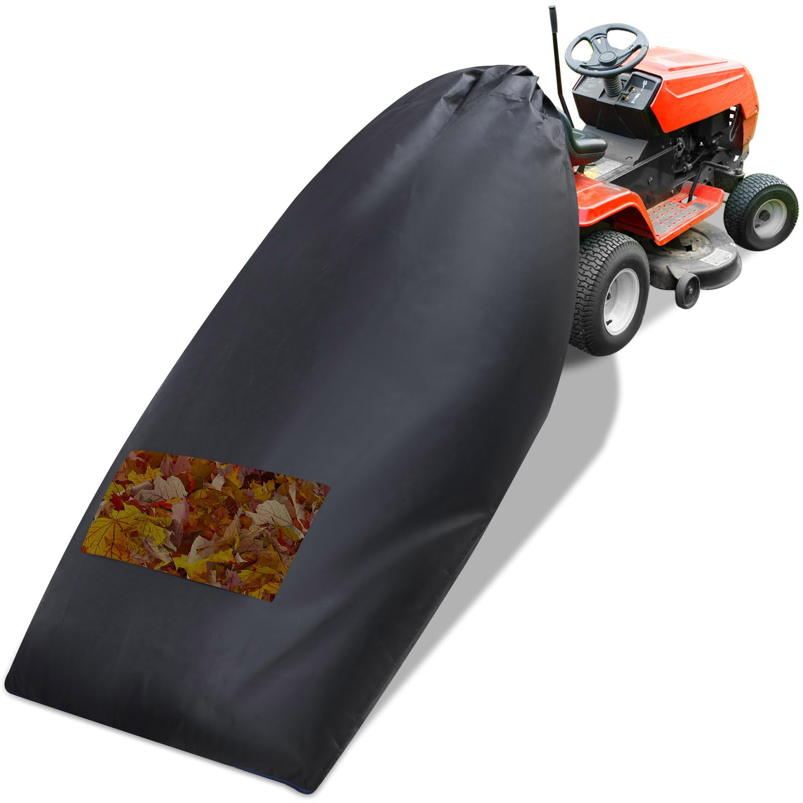 Patelai Lawn Tractor Leaf Bag Grass Catcher Bag for Riding Lawn Mower, 78.7 x 52 Inch Reusable Large Capacity Leaf Bag with Zipper and Vent for Leaf Collection, Heavy Duty Material Collection Systems