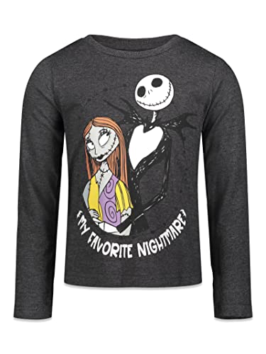 Disney Nightmare Before Christmas Sally Oogie Boogie Toddler Girls 2 Pack Long Sleeve T-Shirts Black/Grey 4T