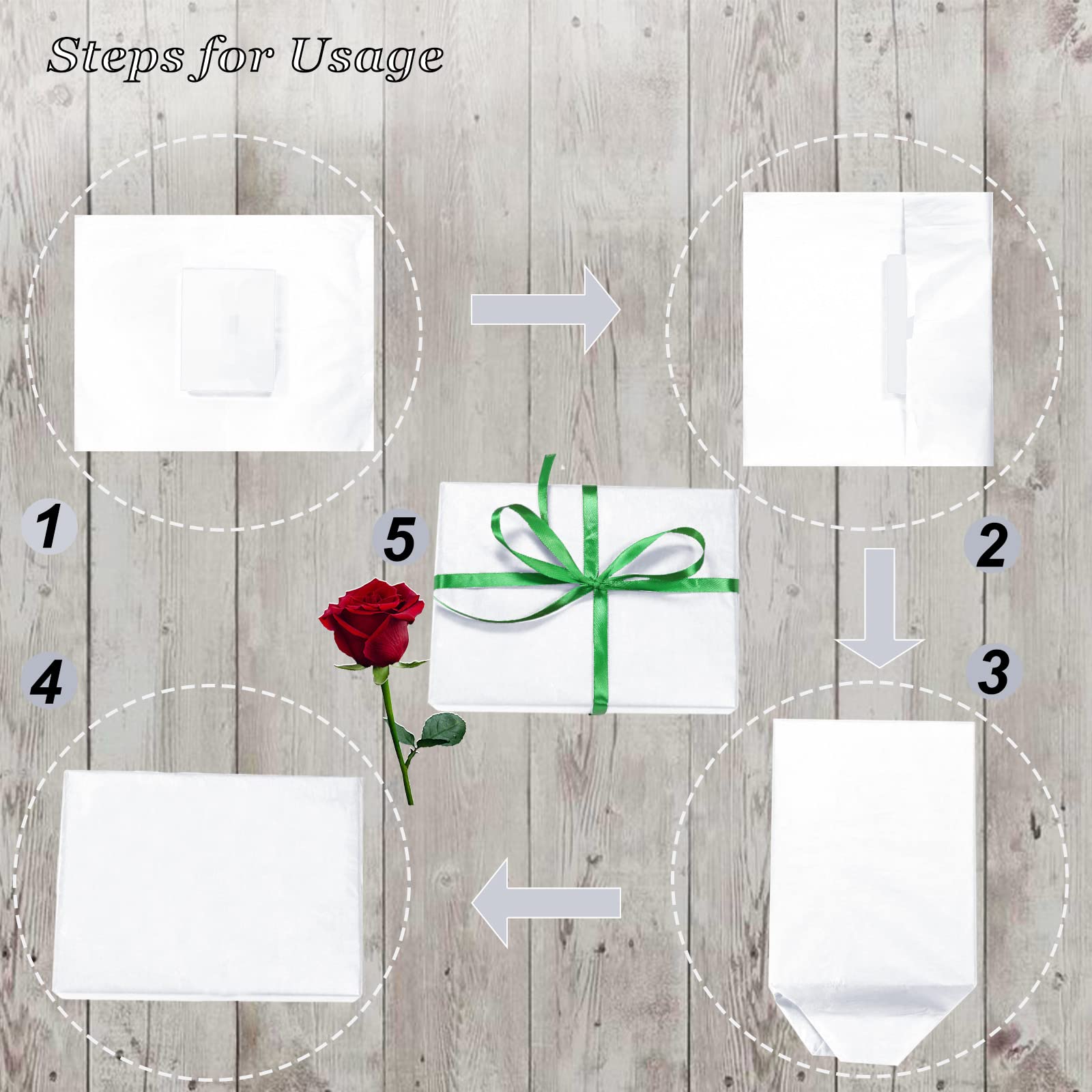 100 Sheets White Tissue Paper Artdly 14 x 20 Inches Recyclable White Wrapping Paper Bulk for Weddings Birthday DIY Project Festival Wrapping Crafts Decor