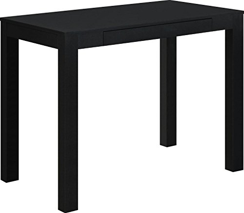 Ameriwood Home Parsons Desk with Drawer, Black & Parsons Desk with Drawer, White
