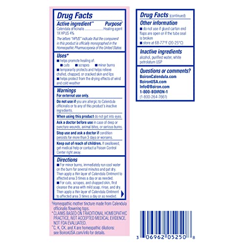 Boiron Calendula Ointment for Relief from Minor Burns, Cuts, Scrapes, and Insect Bites - 1 oz (Pack of 1)