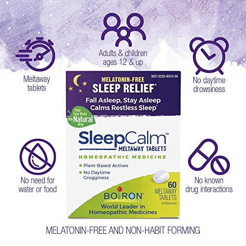 Boiron SleepCalm Sleep Aid for Deep, Relaxing, Restful Nighttime Sleep - Melatonin-Free and Non Habit-Forming - 60 Count (Pack of 2)