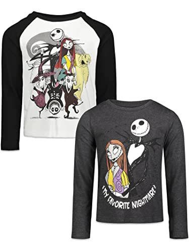 Disney Nightmare Before Christmas Sally Oogie Boogie Toddler Girls 2 Pack Long Sleeve T-Shirts Black/Grey 4T