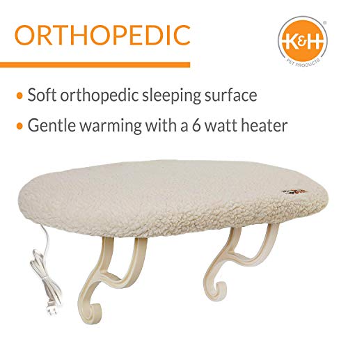 K&H Pet Products Thermo-Kitty Sill Heated Cat Bed, Fleece, 6W