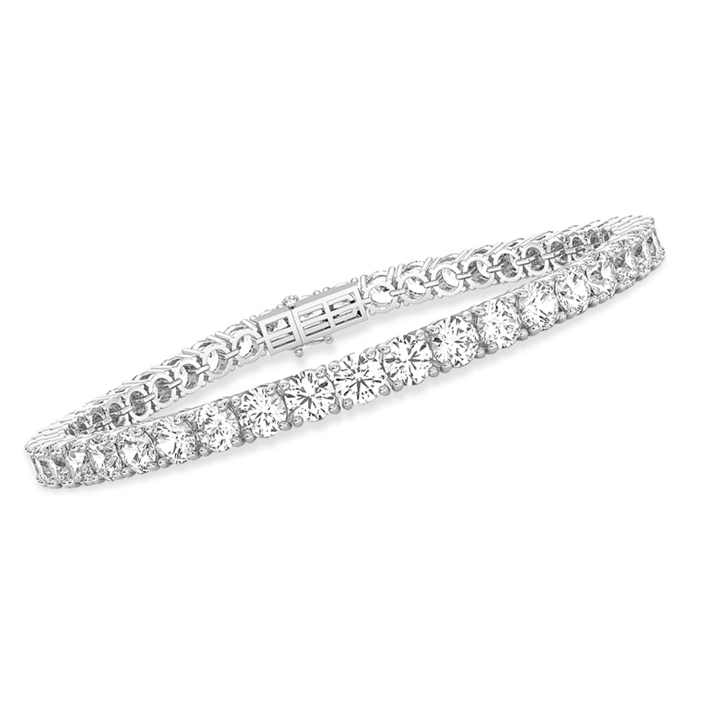 Diamond2Deal 14k White Gold Round Cut Lab Grown Diamond Tennis Bracelet Gift for Women (1 ct, Color-D, Clarity- VS)