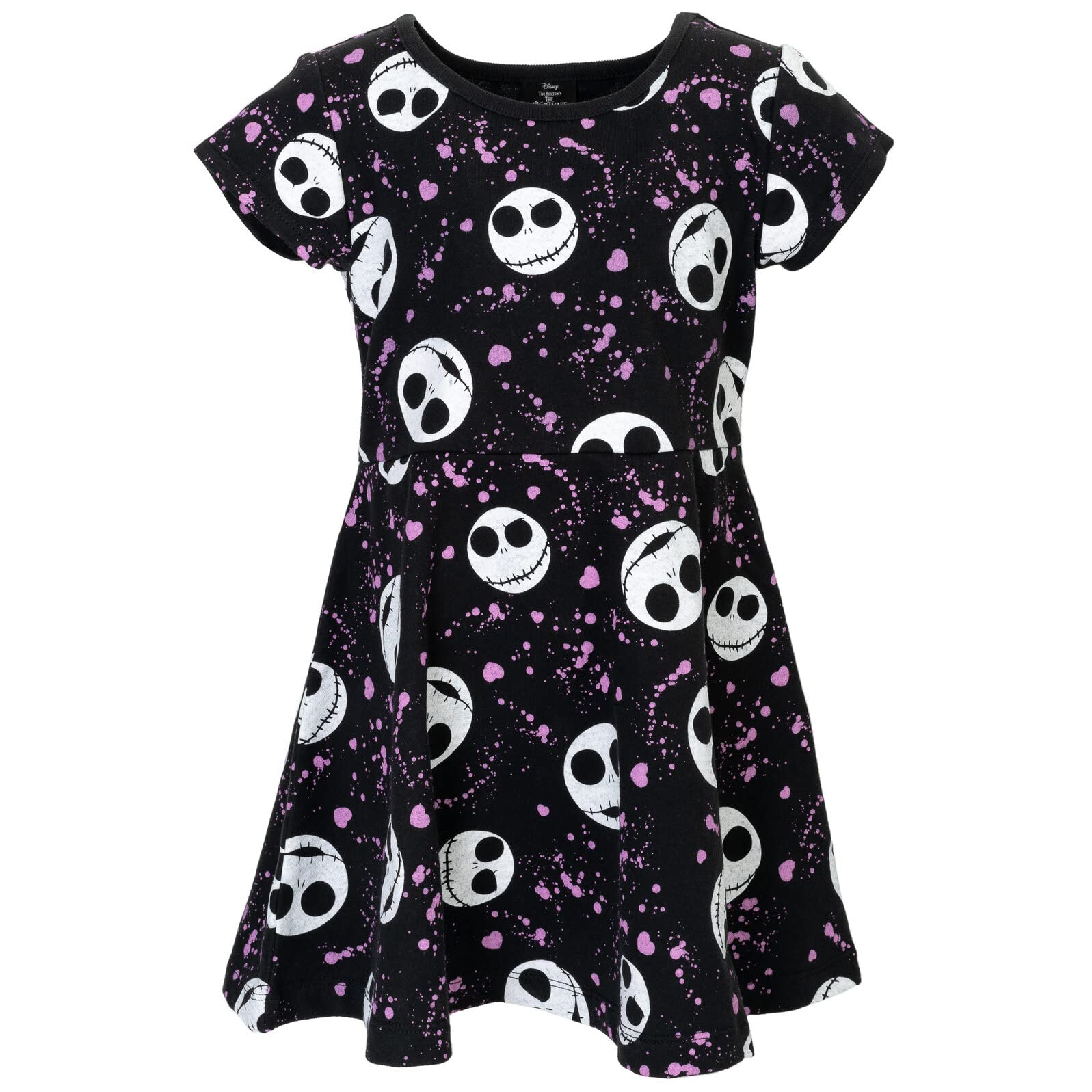 Disney Nightmare Before Christmas Jack Skellington Toddler Girls French Terry Skater Dress Black 2T