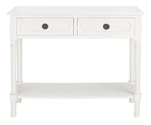 Safavieh Home Collection Allura Distressed White 2-Drawer Bottom Shelf Console Table