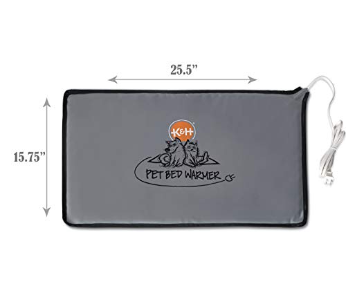 K&H PET PRODUCTS Pet Bed Warmer Gray X-Large 15.75 X 25.5 Inches
