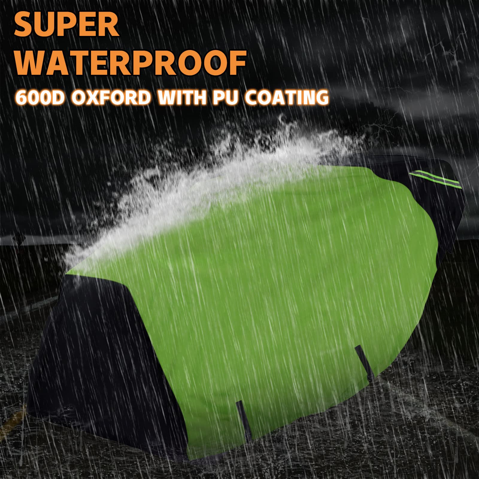 Riding Lawn Mower Cover with Bagger Attachment,Waterproof Heavy Duty Fits Up to 54”Mower Decks,600D Polyester Oxford UV and Water Resistant,Windproof Buckle Strapping Designed