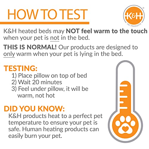 K&H PET PRODUCTS Thermo-Mod Dream Pod Heated Pet Bed 22 Inches Tan/Black