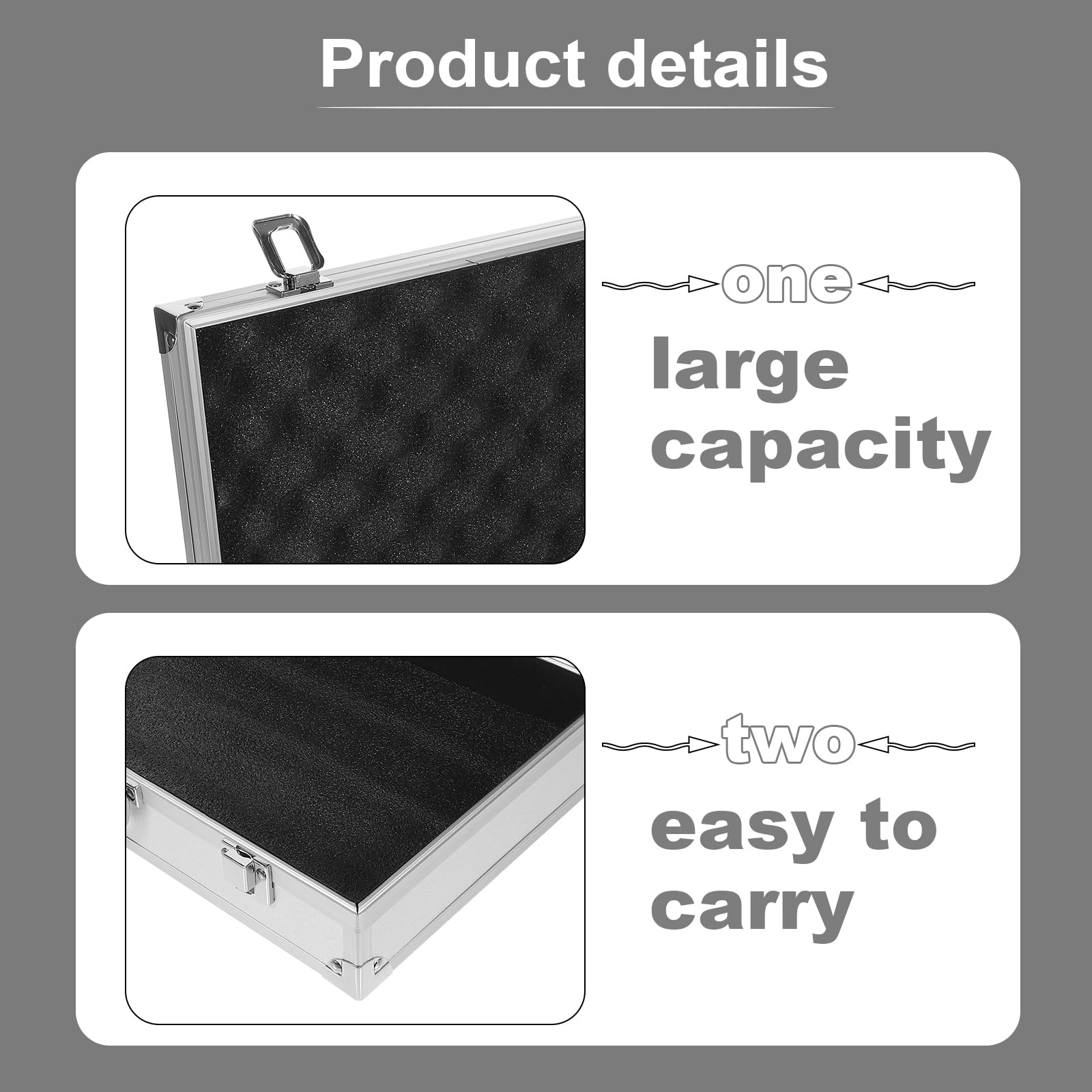 ERINGOGO Aluminum Attache Case - 14inch Lock Metal Briefcase with Ripple Foam, Hard Aluminum Carrying Case, Universal Portable Tool Case for Laptop/Luggage/Instrument, White