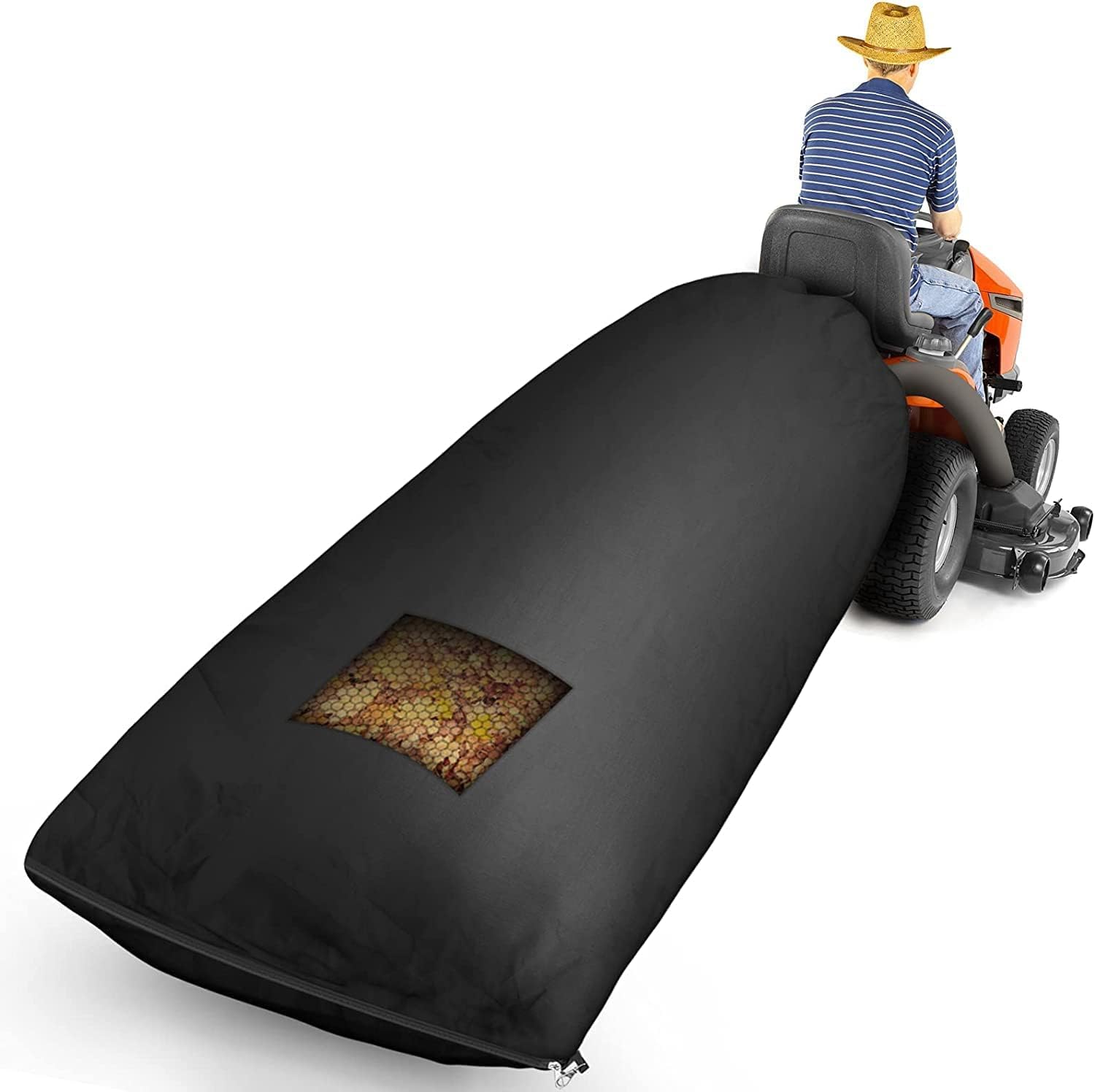 Keeswin Lawn Tractor Leaf Bag Grass Catcher Bag, 78.7 x 51.1 Inch Leaf Bag with Large Capacity for Fast Leaf Collection, Heavy Duty Material Fits for Most Riding Lawn Mowers