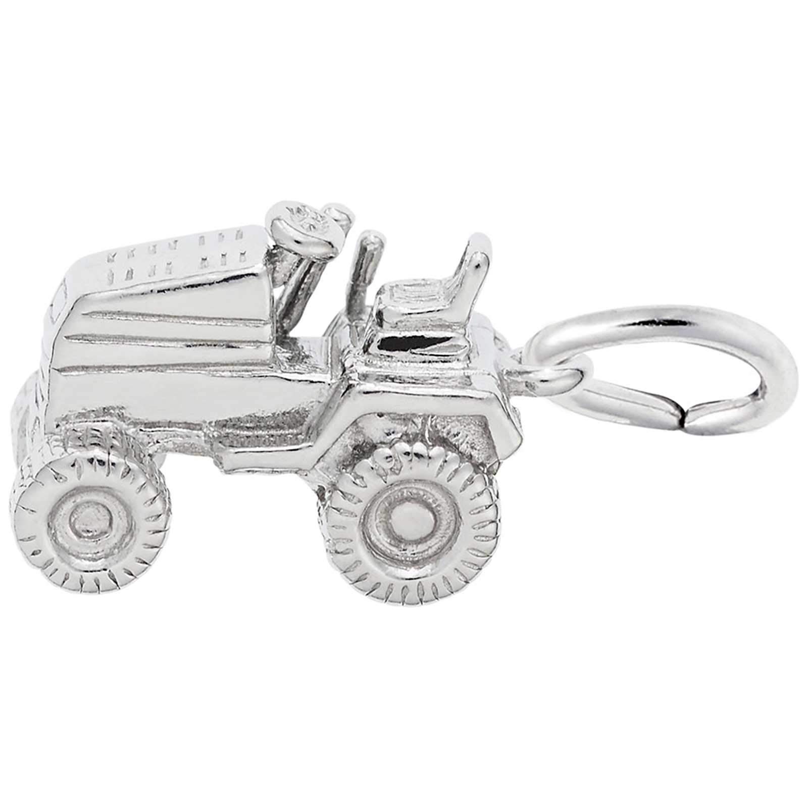 Rembrandt Charms Riding Lawn Mower Charm, Sterling Silver