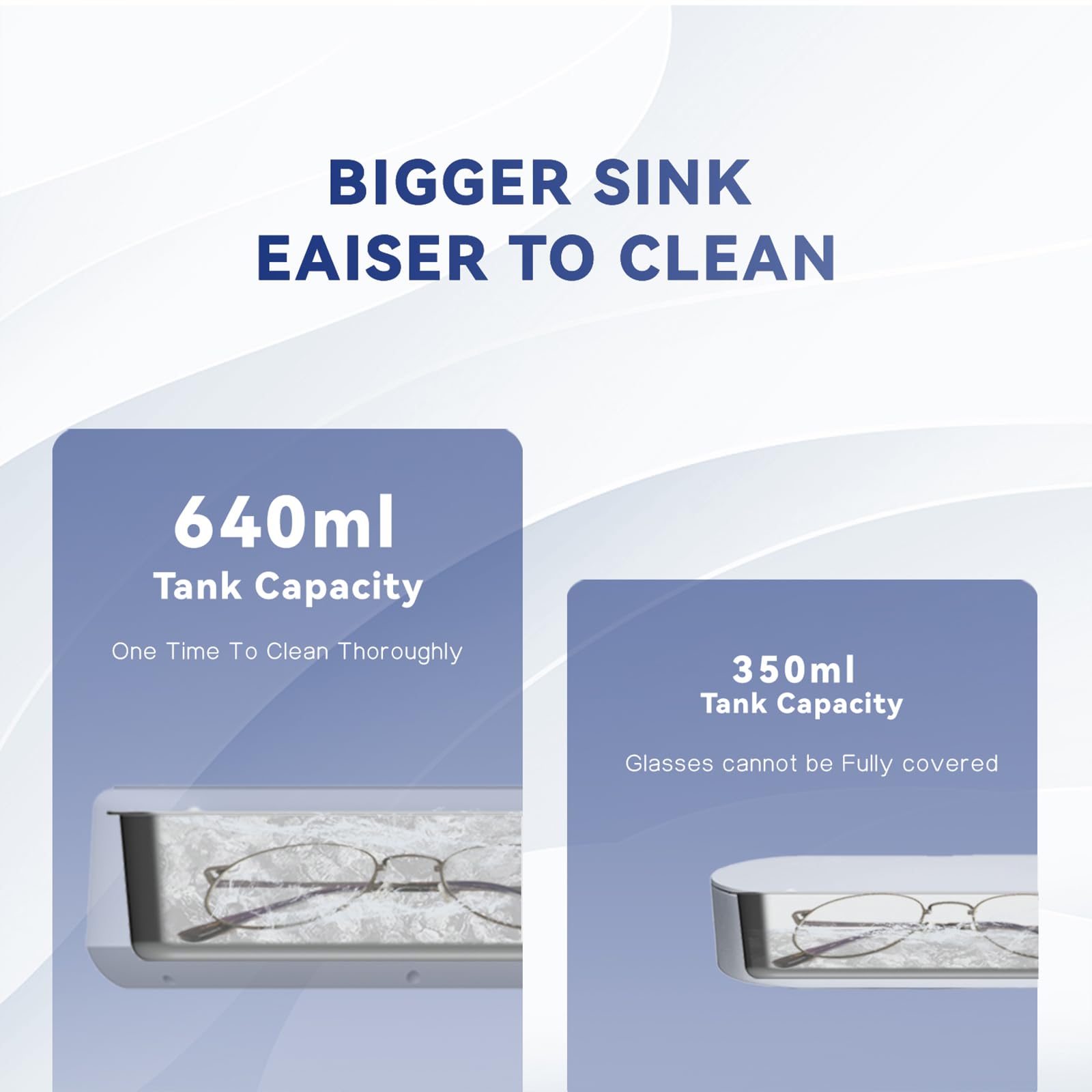 UltrasoniJewelry Cleaner, 40W 640ML Portable Household Professional Ultrasonic Eyeglasses Cleaning Machine with Timer,Ring Glasses Watches Denture Clean