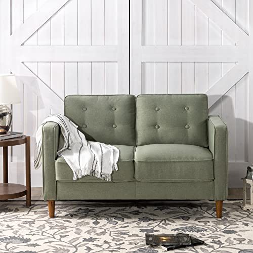 ZINUS Lauren Loveseat / Button Tufted Cushions / Easy, Tool-Free Assembly, Pear Green