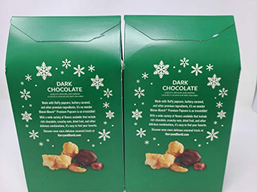 Harry & David Holiday Moose Munch Premium Popcorn Dark Chocolate 10 oz, 2 Boxes