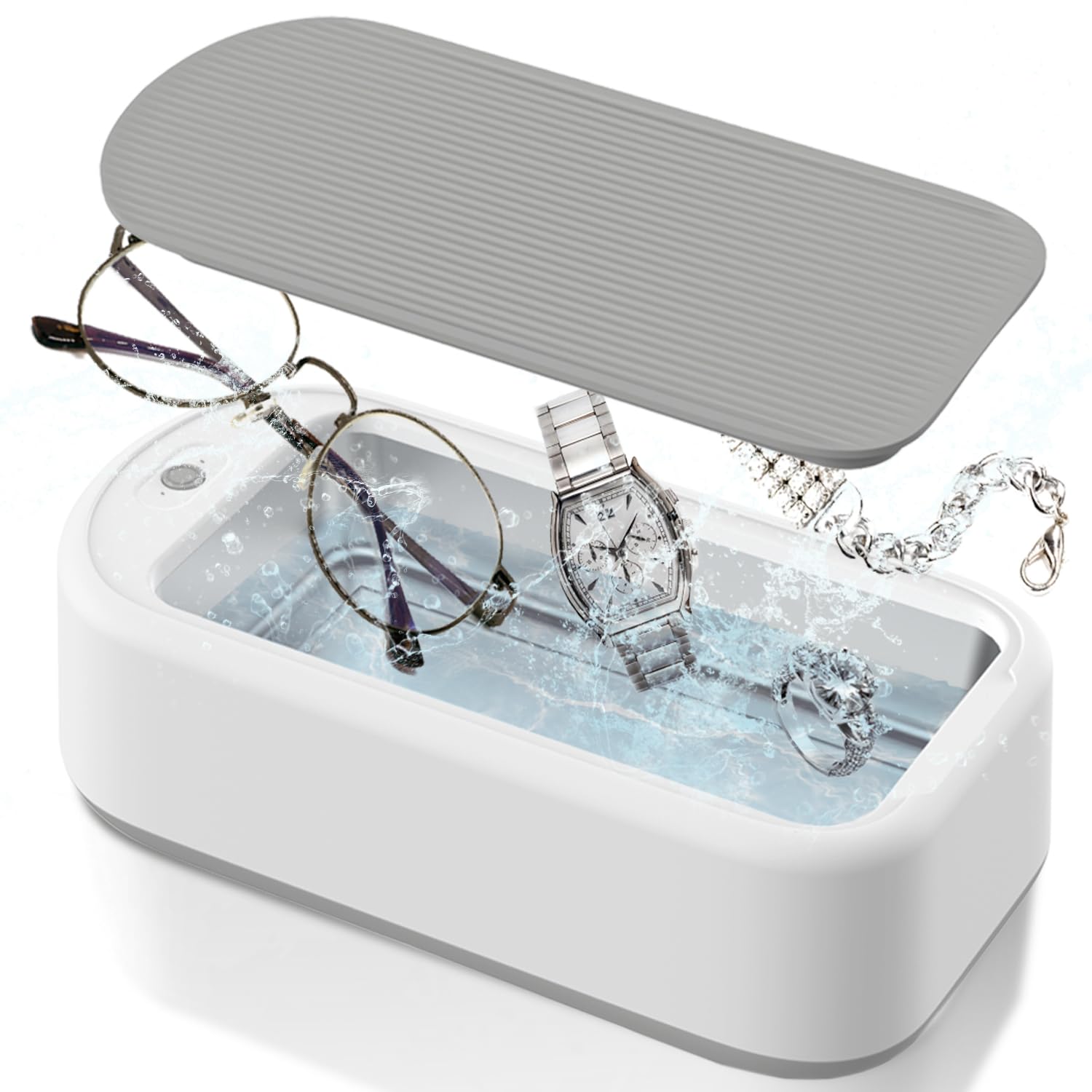 UltrasoniJewelry Cleaner, 40W 640ML Portable Household Professional Ultrasonic Eyeglasses Cleaning Machine with Timer,Ring Glasses Watches Denture Clean