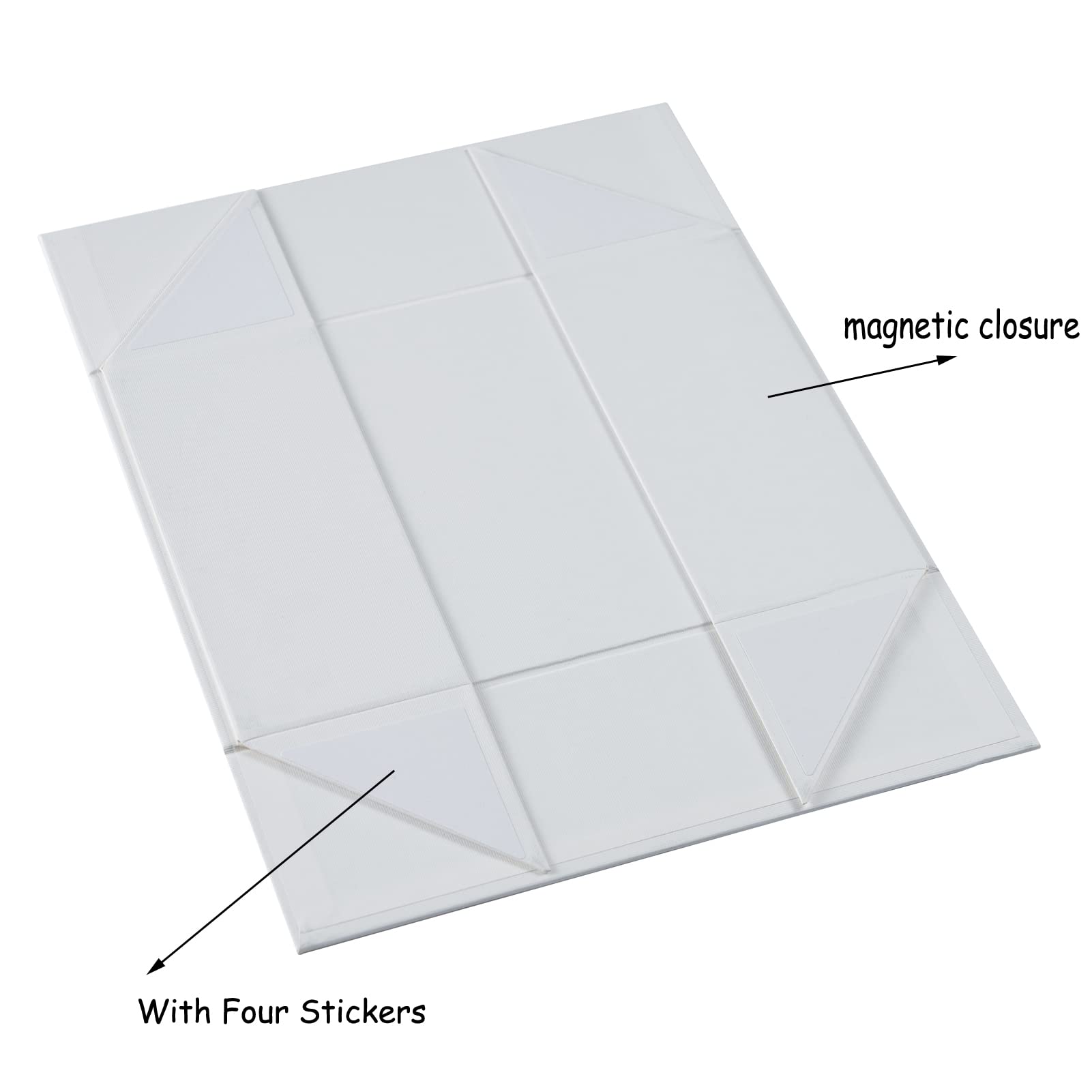FOCCIUP 11x7.8x3.5 Inches White Gift Box with Magnetic Lid Collapsible Groomsman Shirt Boxes for Clothes Gift Wrap
