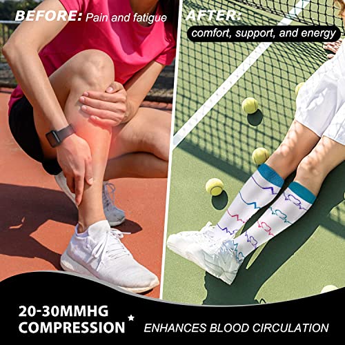 FuelMeFoot Compression Socks For Women Men - 20-30mmHg Best for Circulation,Running,Nurse, Hiking, Pregnancy,Sports,Travel