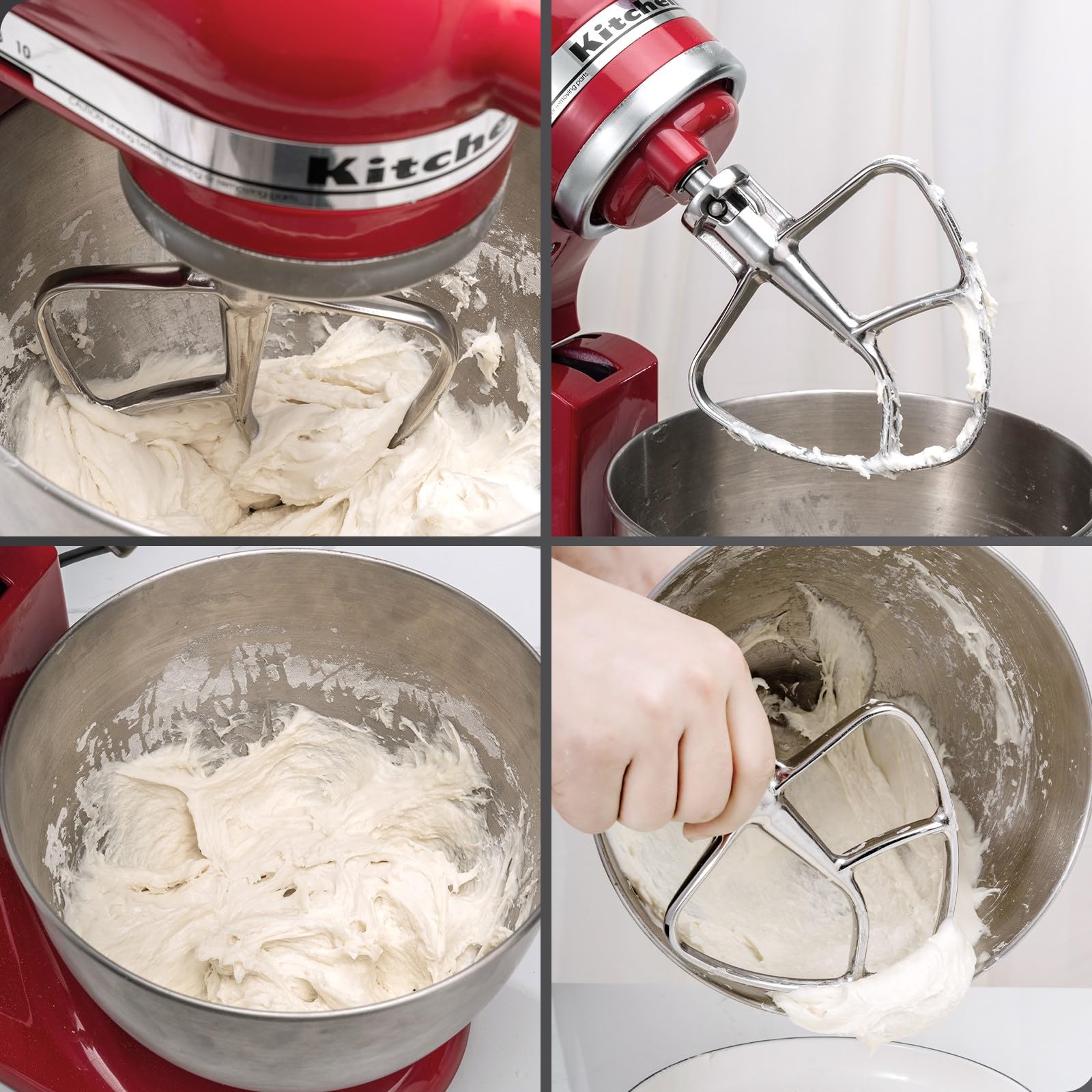 Stainless Steel Flex Edge Beater for KitchenAid Mixer, Fits Tilt-Head Stand Mixer Bowls For 4.5-5 Quart Bowls, Kitchenaid Paddle Attachment by ABTER