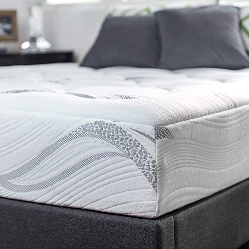 ZINUS 10 Inch Cloud Memory Foam Mattress/Pressure Relieving/Bed-in-a-Box/CertiPUR-US Certified, Queen & Shalini Upholstered Platform Bed Frame/Mattress Foundation, Dark Grey, Queen