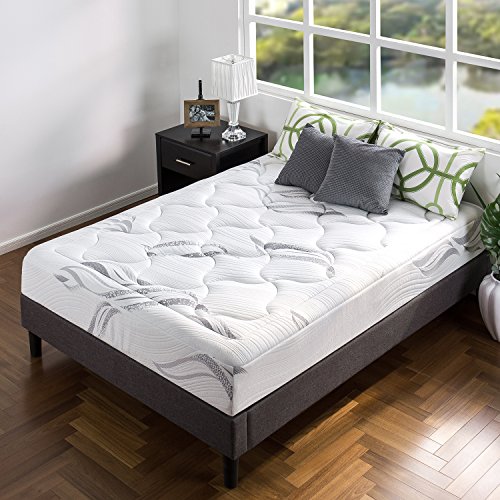 ZINUS 10 Inch Cloud Memory Foam Mattress/Pressure Relieving/Bed-in-a-Box/CertiPUR-US Certified, Queen & Shalini Upholstered Platform Bed Frame/Mattress Foundation, Dark Grey, Queen