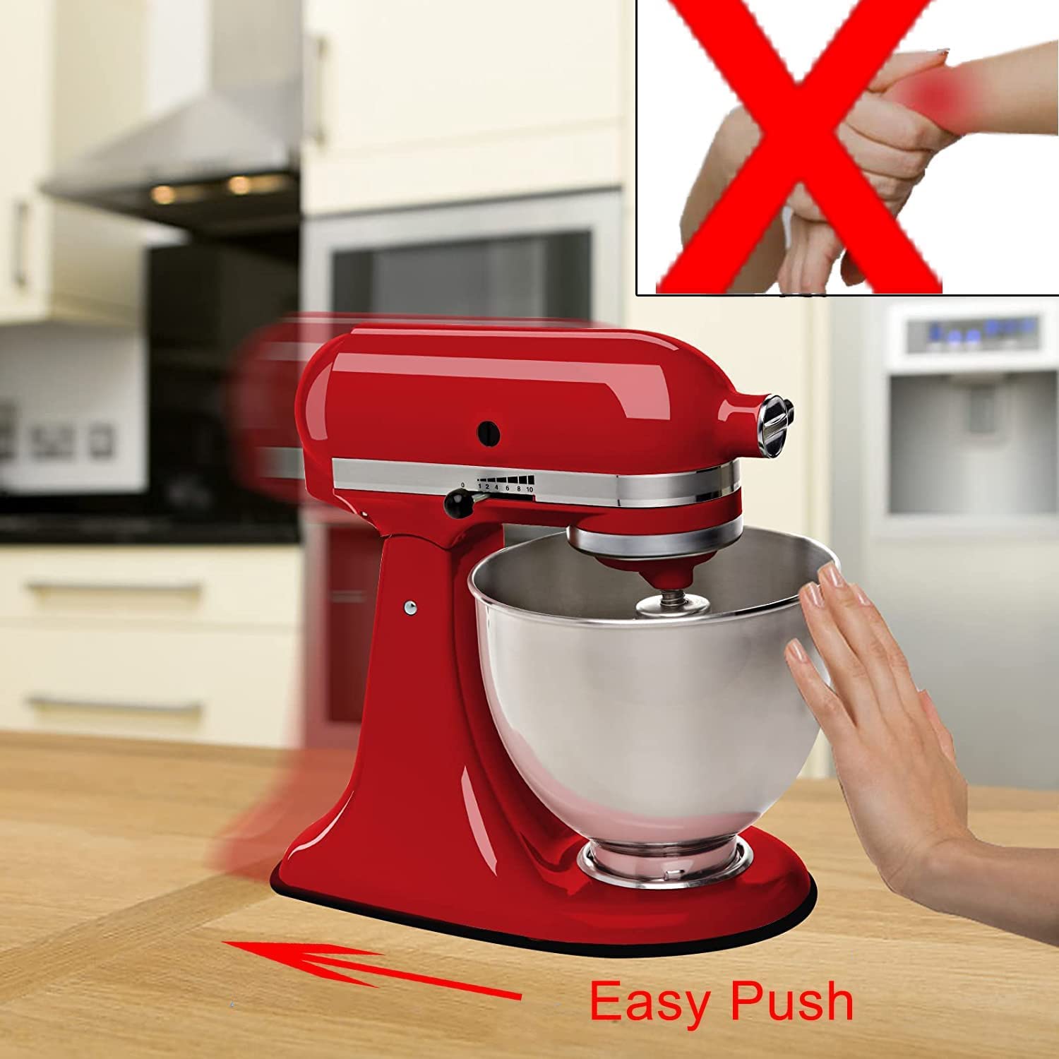 Sliding Mats for Kitchen aid Head Stand Mixer with 2 Black Kitchen Accessories,Mixer Mover Slider Mat Pad for Kitchenaid 4.5-5 Qt Tilt-Head Stand,Kitchen aid Mixers Accessories