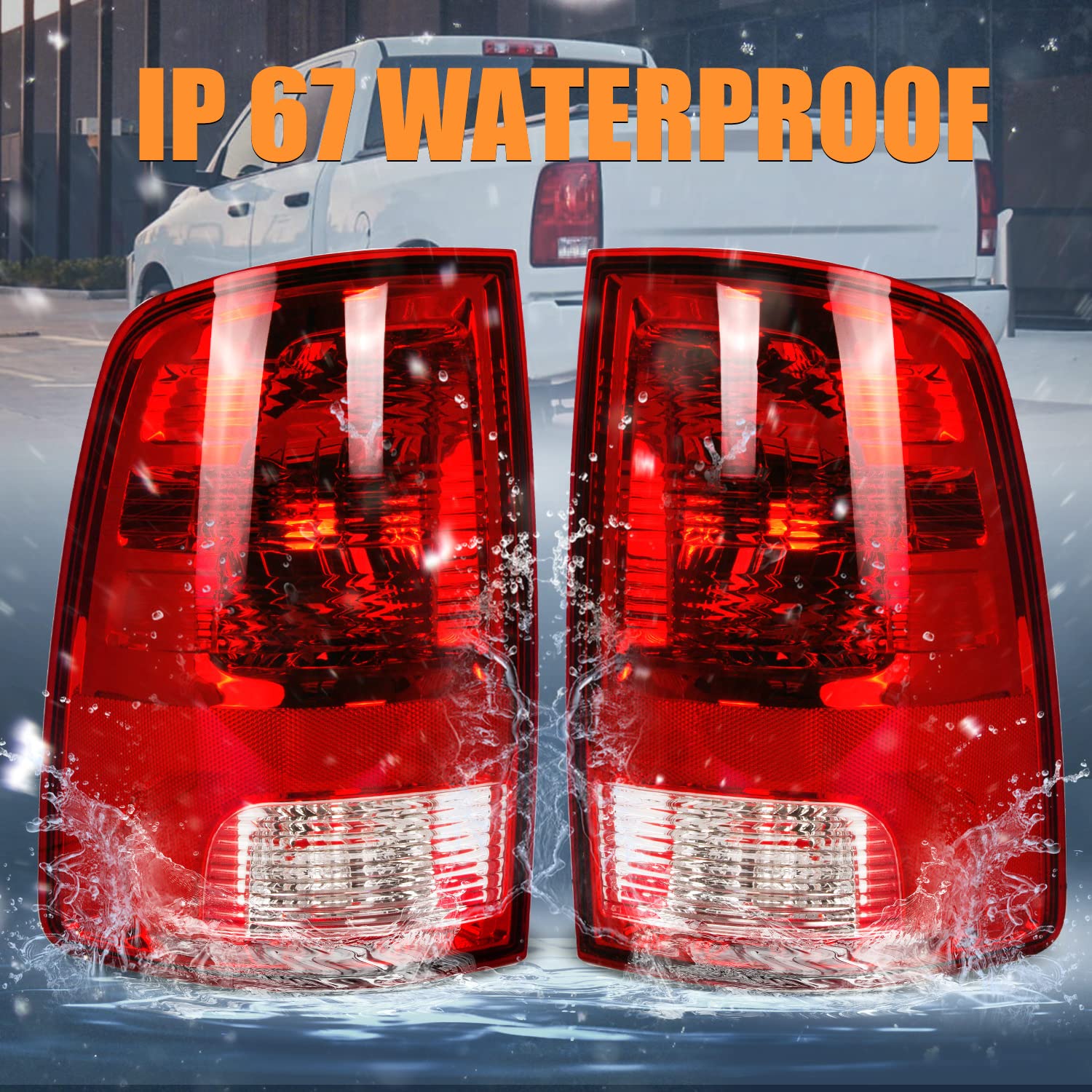 Wztepeng Ram Tail Light Compatible With 2009-2018 Dodge Ram 1500 2500 3500 Taillight With Bulb Inside (Driver And Passenger Side)