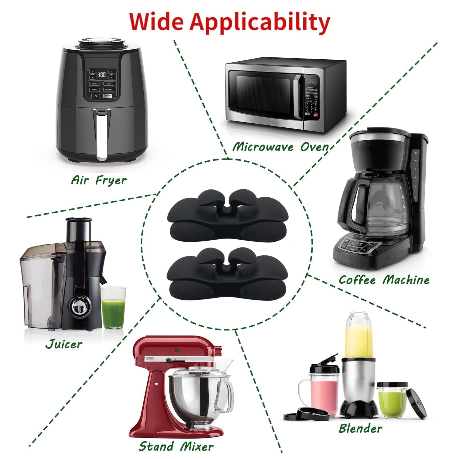 Sliding Mats for Kitchen aid Head Stand Mixer with 2 Black Kitchen Accessories,Mixer Mover Slider Mat Pad for Kitchenaid 4.5-5 Qt Tilt-Head Stand,Kitchen aid Mixers Accessories