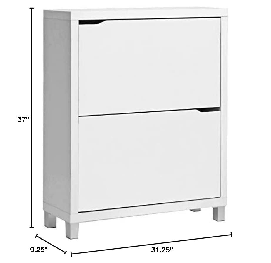 Baxton Studio Simms Shoe Cabinet, White