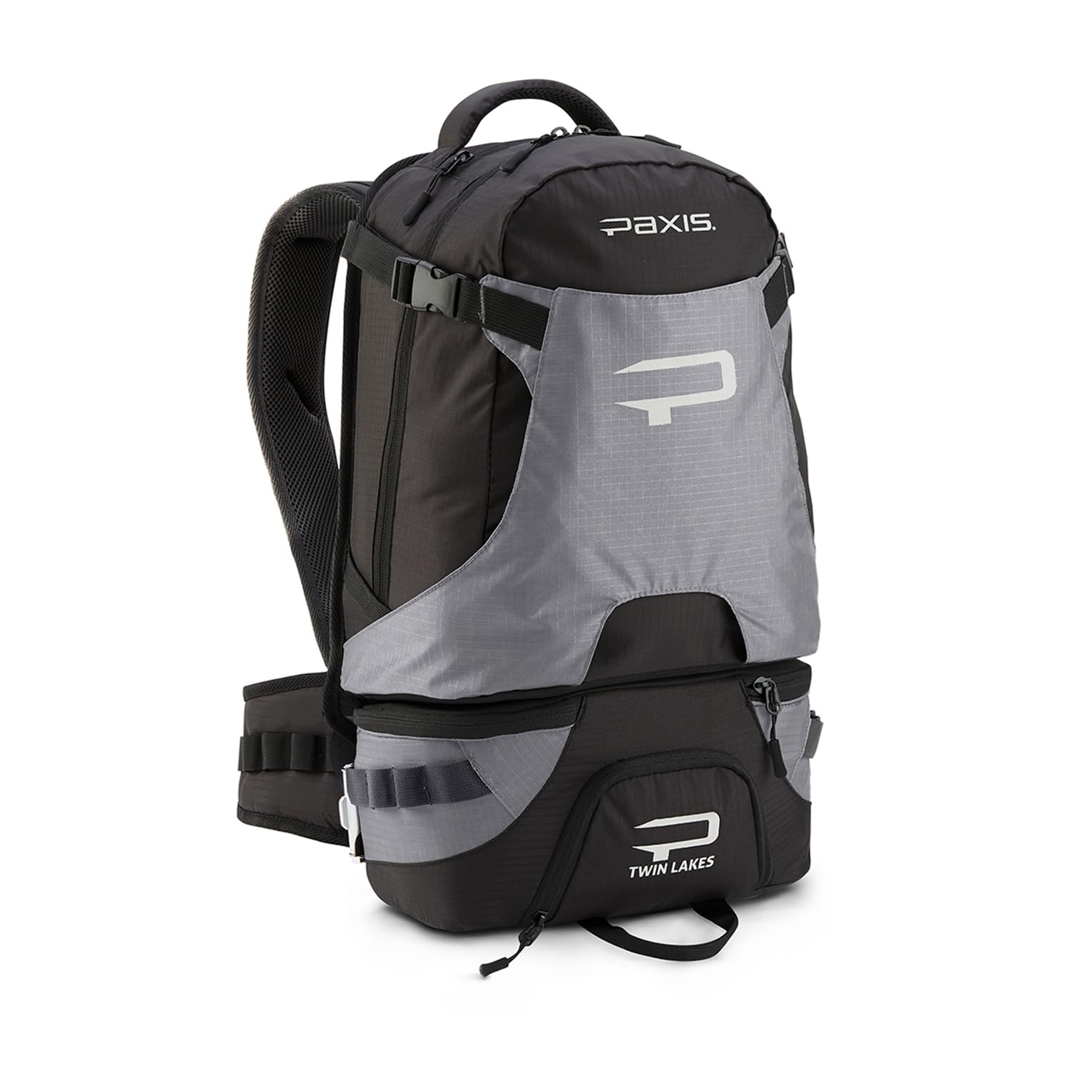Paxis High-Tech Ergonomic Fishing and Photography Backpack - Black/Grey - Capacity: 30 Liters