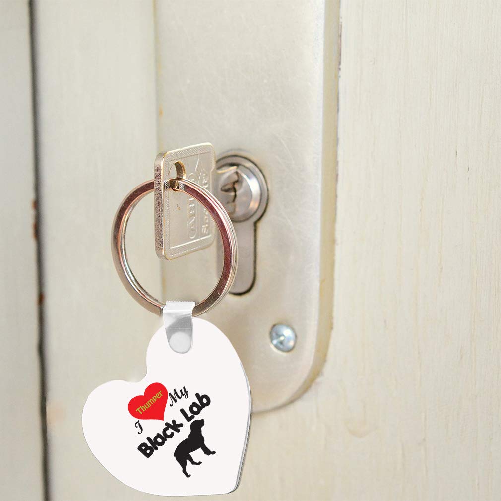 Custom Valentines I Love My Black Lab Adult Metal Double-sided Heart Key Chain