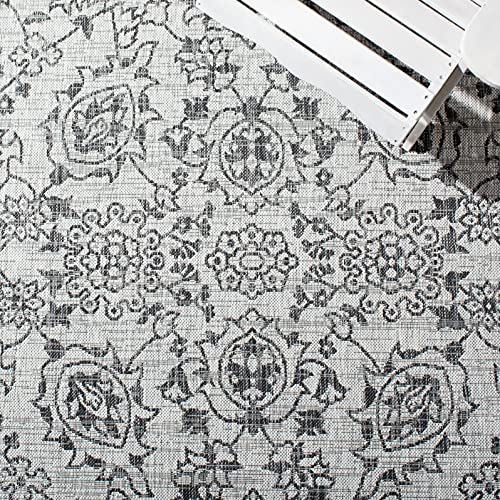SAFAVIEH Courtyard Collection 9' x 12' Grey/Black CY8968 Indoor/ Outdoor Waterproof Easy-Cleaning Patio Backyard Mudroom Area-Rug