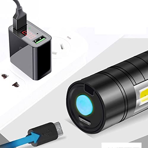 ESASAM Handheld Flashlights, Portable USB Rechargeable LED Flashlight Built-in BatteryTactical Torch Flashlights 3Modes Work Light Emergency Lanterna