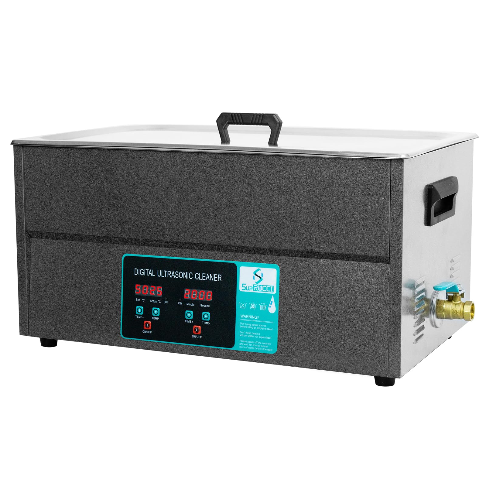 SupRUCCI Ultrasonic Cleaner 20L 480w High Power Ultrasonic Parts Cleaner with Heater Timer for Cleaning 3D Printed, Parts, Carburetor, Circuit Board, Jewelry, Safely Removes Oil and Rust.