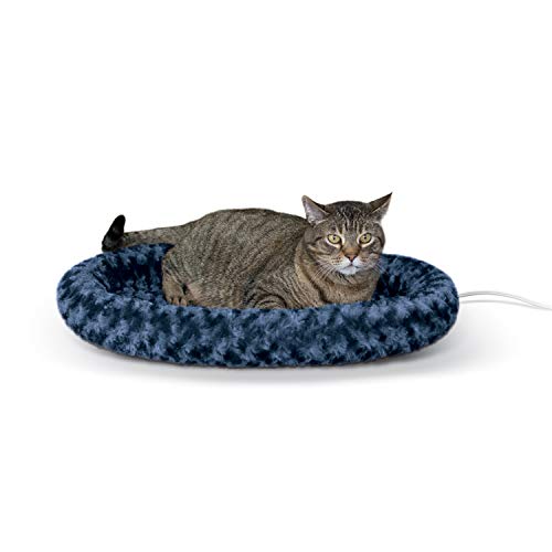 K&H Pet Products Thermo-Kitty Fashion Splash Heated Pet Bed Large Blue 16"x 22" 7W