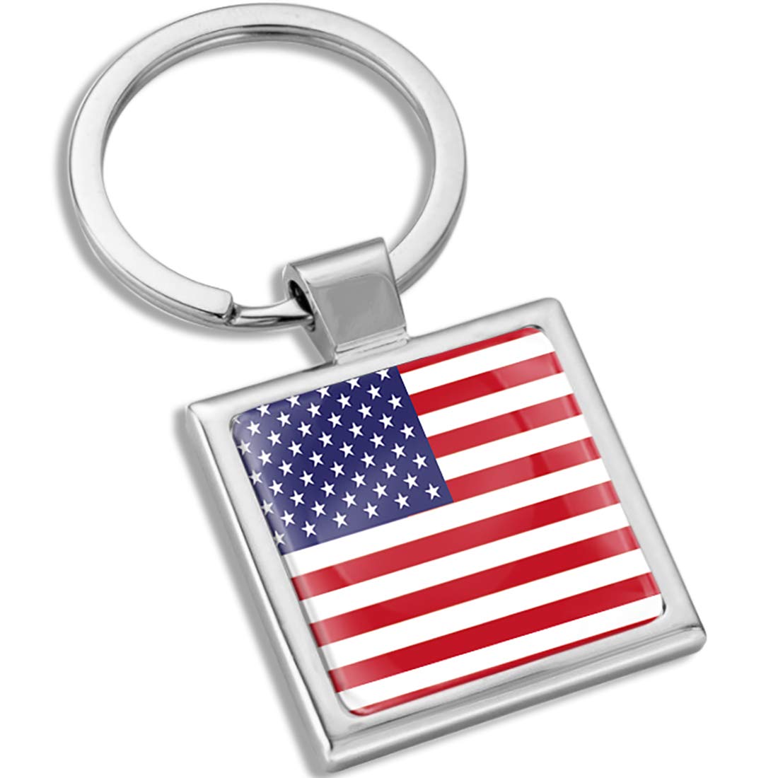 Biomar LabsĀ® 3D Metal Keyring Key Chain Gift Men Women Keychain Giftbox USA United States America American Star National Flag KK 290