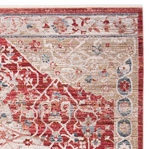SAFAVIEH Kenitra Collection 10' x 14' Red / Beige KRA661R Vintage Oriental Distressed Area Rug
