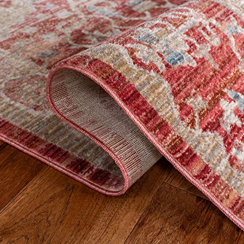 SAFAVIEH Kenitra Collection 10' x 14' Red / Beige KRA661R Vintage Oriental Distressed Area Rug