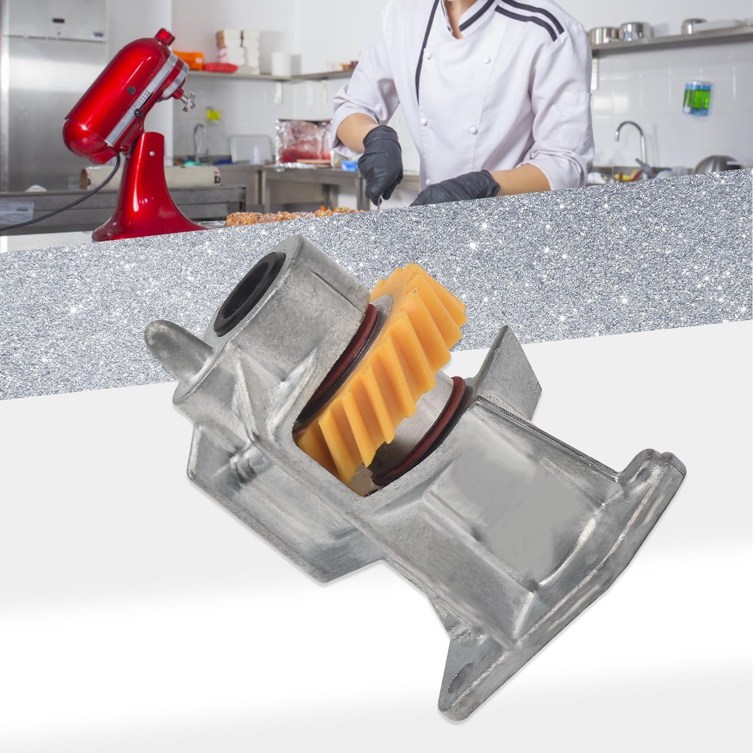 WP240309-2 240309-2 Worm Drive Gear & Bracket Kit for KitchenAid Stand Mixer EA734273 PS734273 AH734273 4162100 4162101 4169907 4169941 4170007 4176130 949544