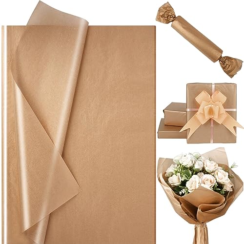 Bolsome 100 Sheets 20 * 14 Inches Metallic Copper Gold Tissue Paper for Gift Wrapping, Pearlescent Tissue Paper for Gift Bags for Birthday Party Wedding Baby Shower Bachelorette Party DIY Craft…