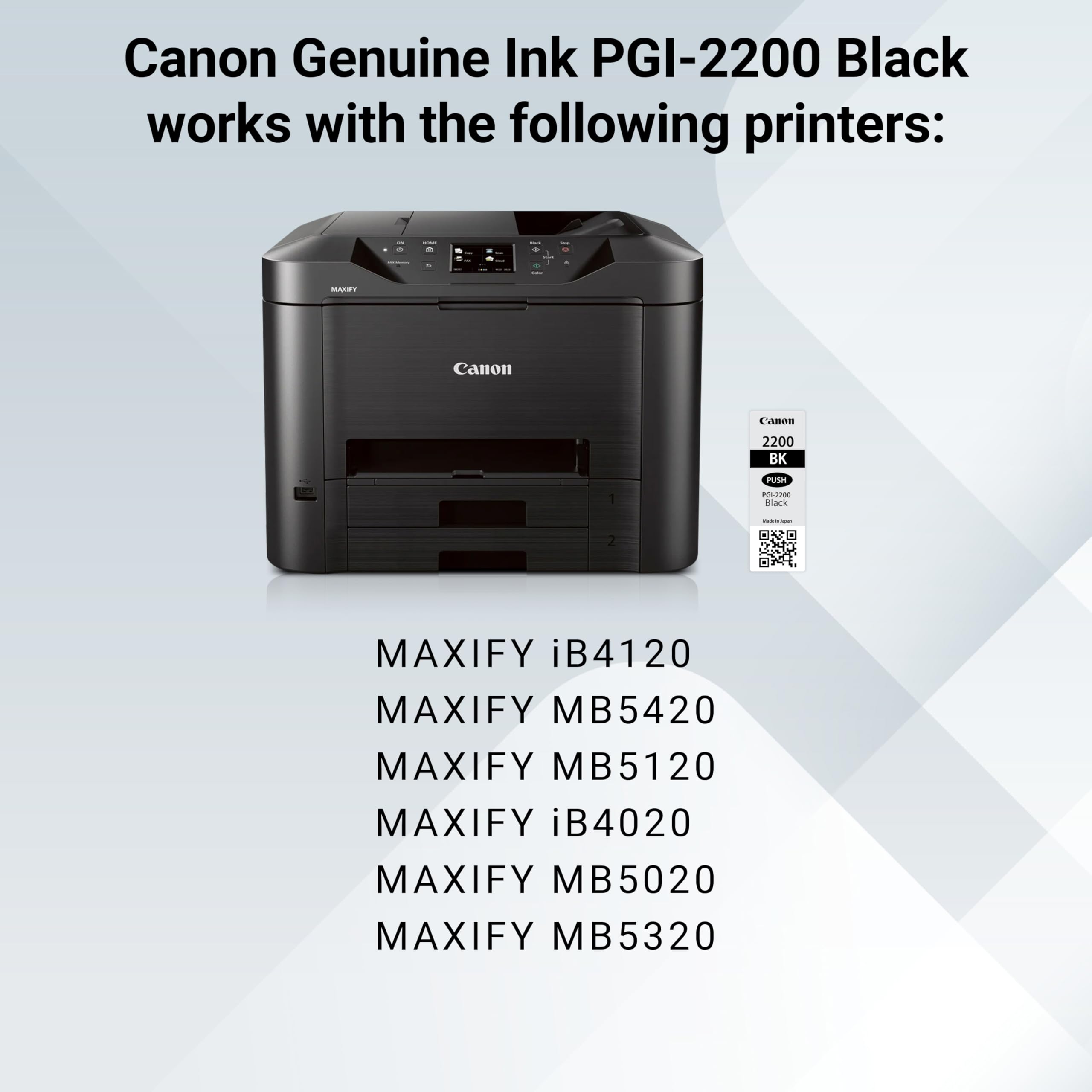 Canon PGI-2200 Pigment Black Ink Tank Compatible to IB4120, MB5420, MB5120, IB4020, MB5020, MB5320