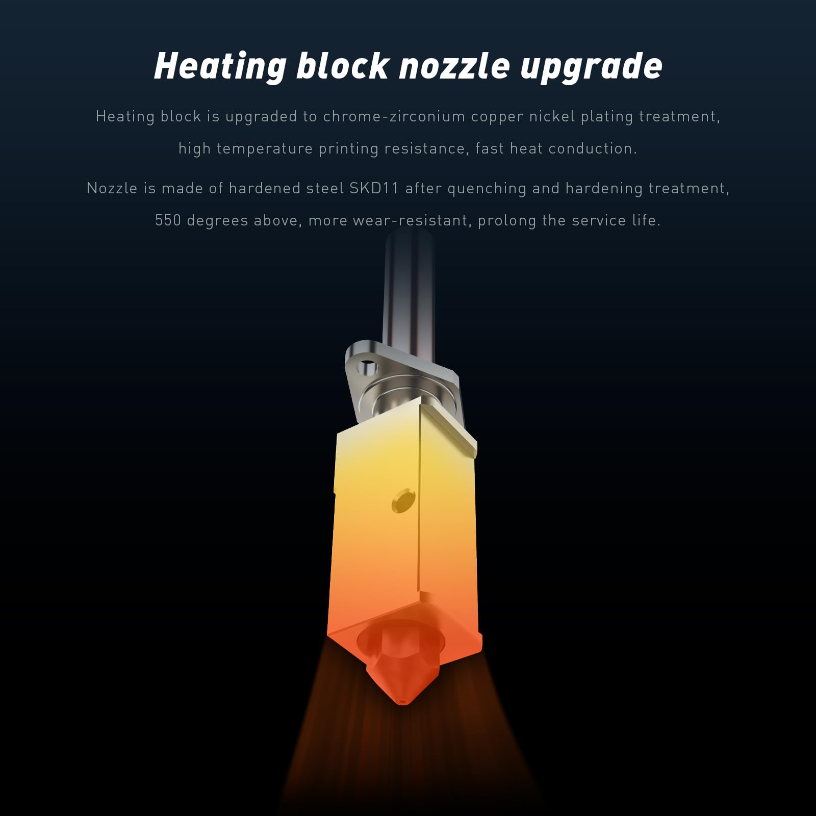 High Temperature Upgraded Lad Hotend with Plated Copper Heater Block Titanium Heatbreak, Extra Hardened Steel Nozzle Compatible with BB X1 Carbon X1-C P1P 3D Printer (Hotend Set Kit A)