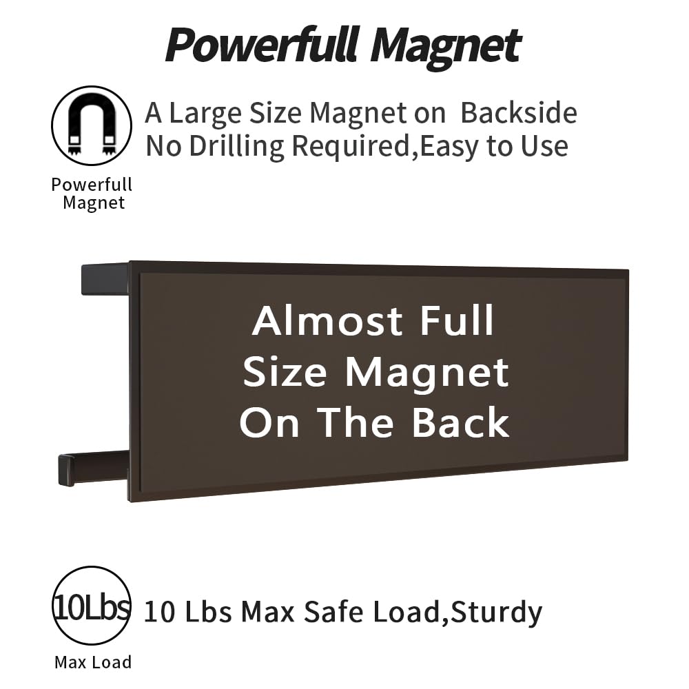 Magnetic Paper Towel Holder for Refrigerator, Kitchen Towel Holder Rack Magnetic Paper Towel Bar Multi Function Made of Iron,Used for Kitchen,Bathroom,Toilet, Drill Free (Black, Medium)