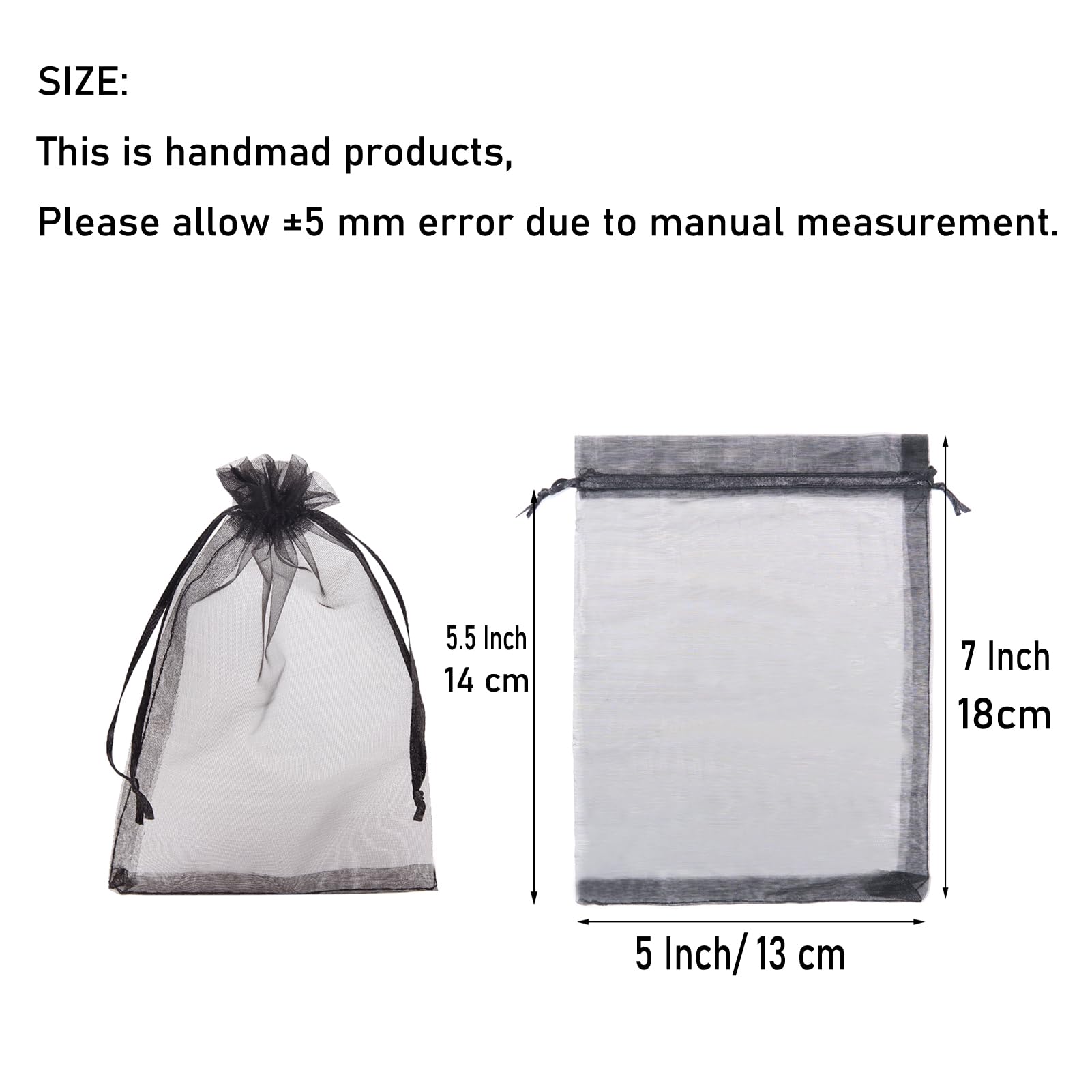 Tendwarm 50PCS 5X7 Inches Drawstring Organza Gift Bag Jewelry Favor Pouches mesh bags drawstring Candy Bags