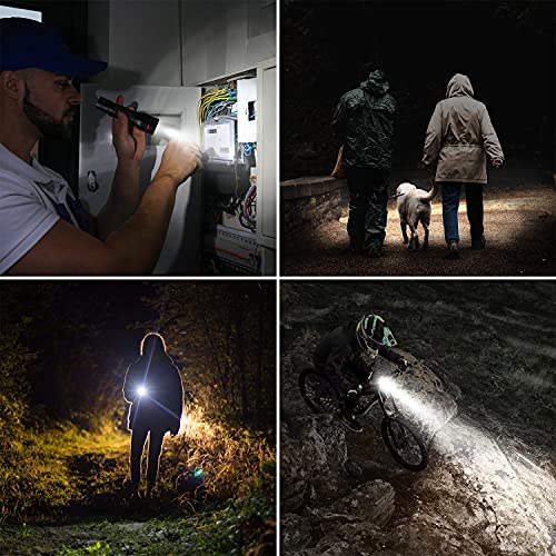 Lepro LED Flashlight with Clip, LE2050 Flashlight High Lumens, 5 Lighting Modes, Zoomable, Waterproof, Lightweight Flash Lights/Flashlights for Emergencies,Camping, Powered by AAA Battery