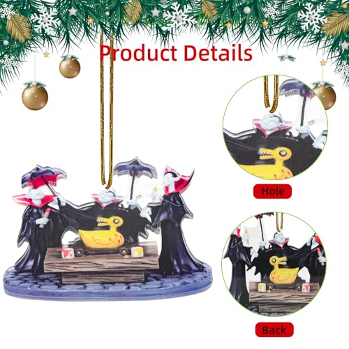 Gadluckki 2024 Night mare Before Christmas Tree Decorations, 9PCS Acrylic Cute Jack and Sa&lly Christmas Pendants Hanging, 2D Flat Ornaments with Printing and Car Interior, 10cm/3.93in