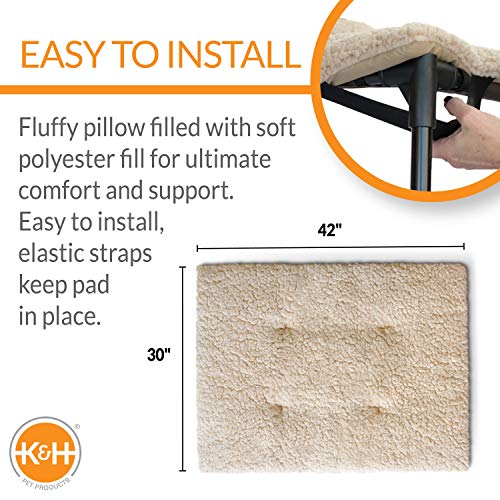 K&H Pet Products Original Pet Cot Microfleece Pad - Tan, Large 30 X 42 Inches