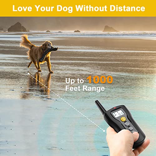 PATPET Vibrating Dog Collar No Shock - Dog Training Collar with Remote Up to 1000ft Range, Rechargeable Waterproof Vibration Collar for Dogs with 3 Training Modes, No Prongs and No Shock